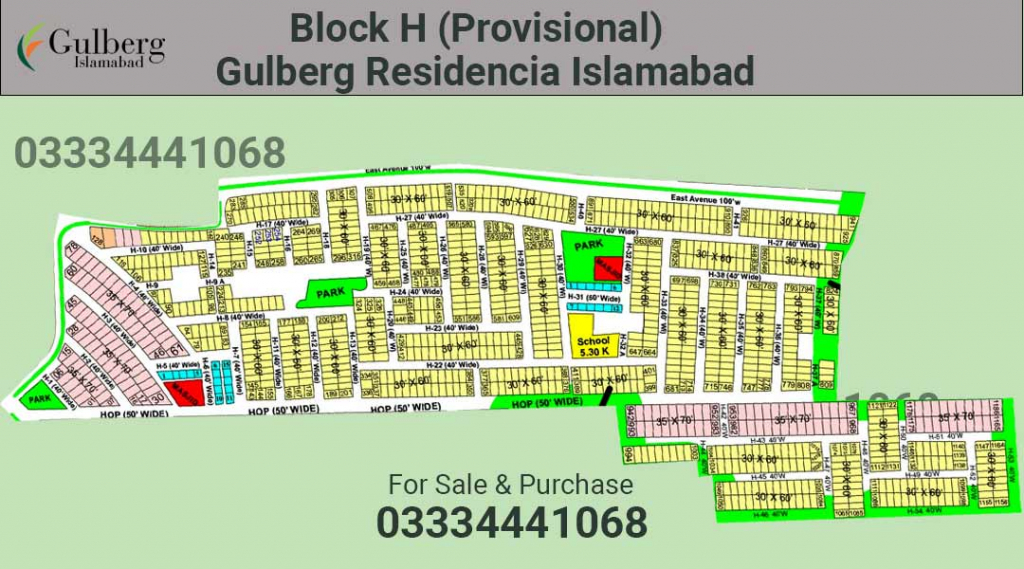 Gulberg Residencia Block H Map 2025 | Free Download PDF, JPG