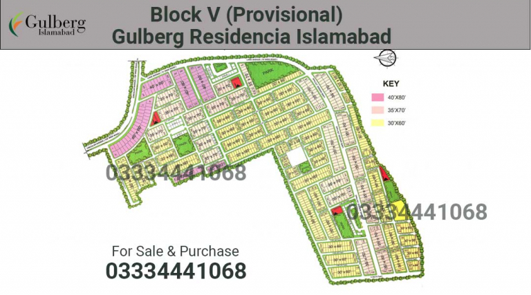 Gulberg Residencia Block V Map | PDF |7m,10m,12m Plot For Sale